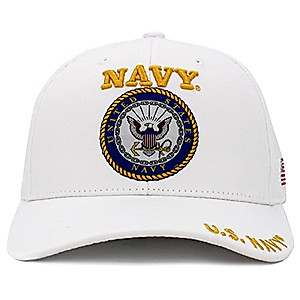 KBNAVY-004 WHT US Navy Officially Licensed Baseball Cap Military USA Vintage Adjustable Hat