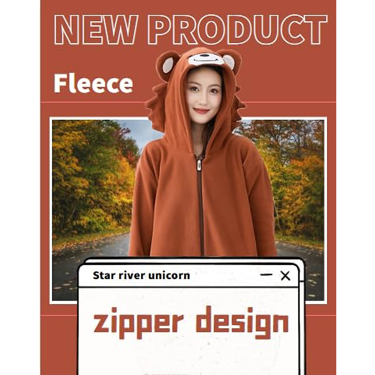 Unimyst Unisex Kids Bear Onesie Pajamas, Polar fleece Role Playing Animal One Piece Halloween Costume Pajamas Home Clothing