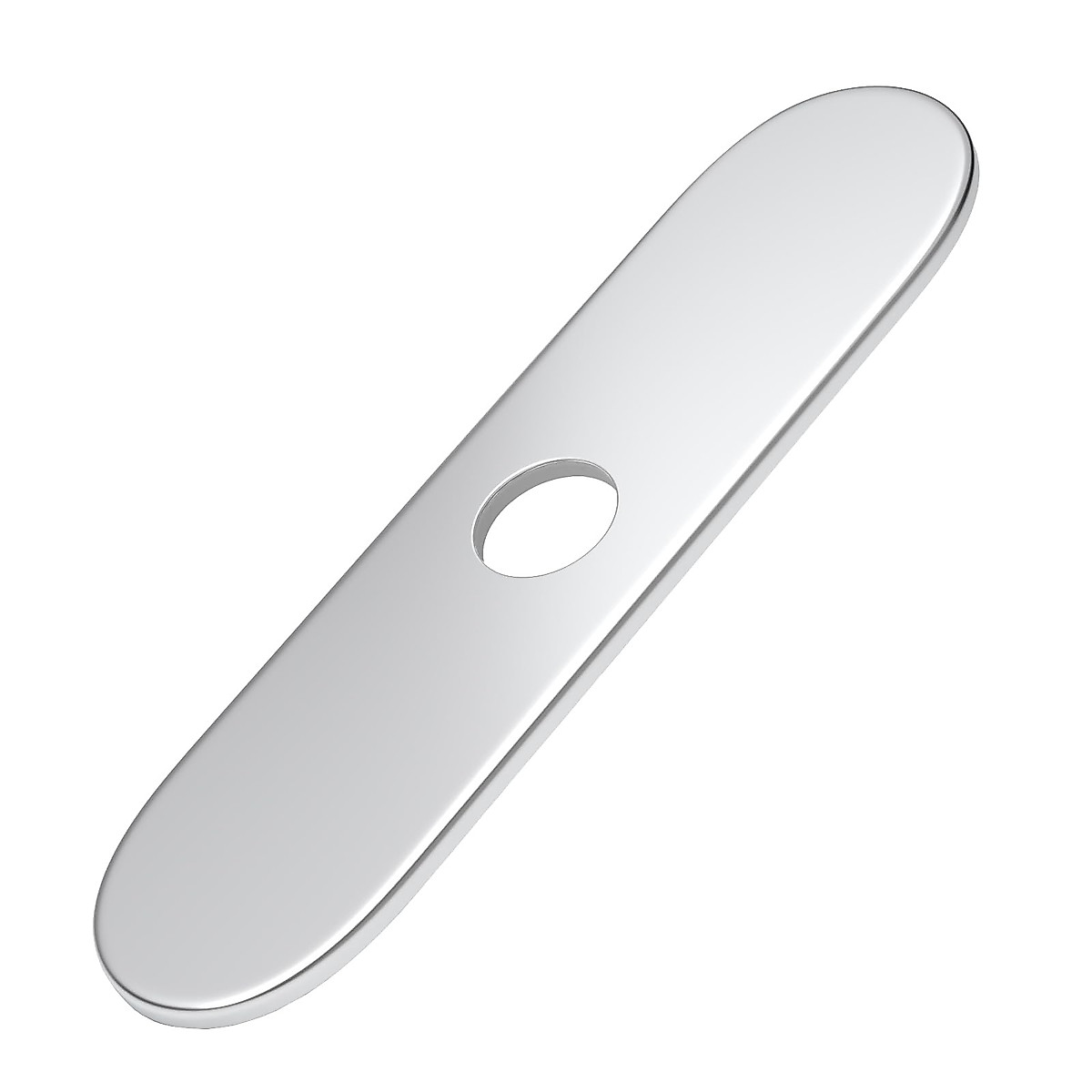 BWE Kitchen/Bathroom Faucet 1 or 3 Hole Chrome Deck Plate, Stainless Steel, Polished, 10 Inch Oversized Base, Vessel Vanity Faucet Cover