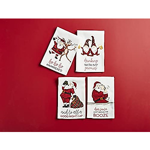 Mud Pie Alcohol Christmas Towel, Ho Ho Hammered, 26" x 16.5"