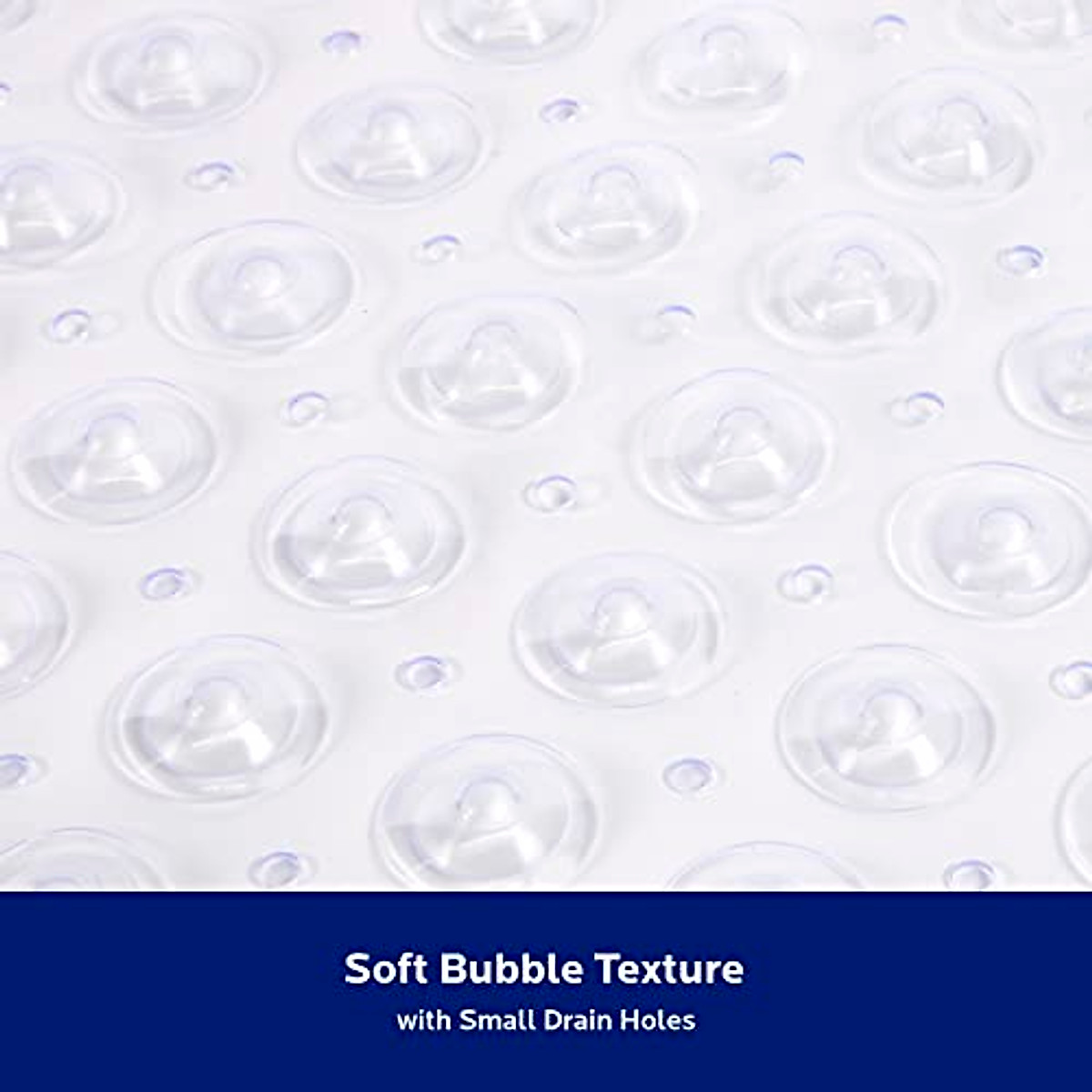 Kenney Microban Protected Bubble Bath Mat, 30.75" L x 15.25" W, Clear