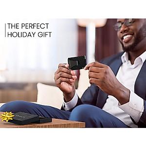 Bemmo Carbon Fiber Card Holder Wallet With Money Clip | Slim Minimalist Wallet For Men With Show ID Window | Stylish ID Holder Great Gift Idea