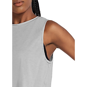 baleaf Workout Tops for Women Crop Tank Top Quick Dry Athletic Gym Exercise Sleeveless Shirts Muscle Yoga Loose Fit Heather Gray S