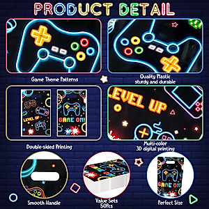 50Pcs Video Game Party Favor Bag Neon Video Game Party Bags Gaming Sweet Goody Candy Treat Bags Game on Theme Party Decor Plastic Gift Bag Birthday Snack Bag for Kids Birthday Party Supplies