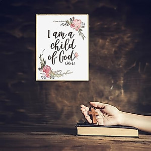 I'm A Child of God - Christian Wall Decor Print, This Bible Scripture Inspirational Wall Art Is A Elegant Flowers Faith Gift For Living Room Decor, Home Decor, Office Decor, Church, Unframed - 8x10