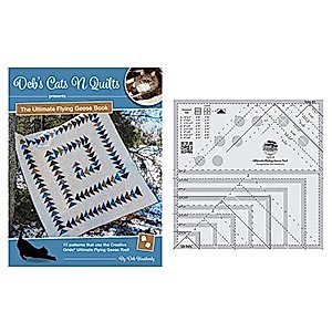 Deb's Cats N Quilts Bundle - The Ultimate Flying Geese Book & Creative Grids Ultimate Flying Geese Ruler CGRDH4
