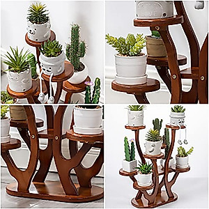 Bamboo 8 Pottred Plant Stand Rack Plant Stand Indoor 4-Tier wrought iron Plant Stand Green Indoor Plant Stand Use Office Home Decor By Plant Stand Indoor bamboo plant stands for indoor plants multiple