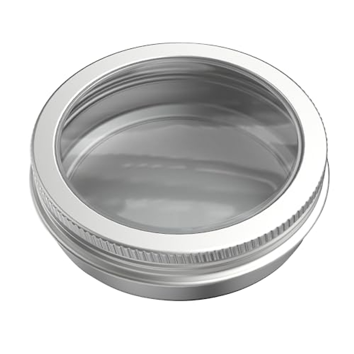 6 Pcs 4 Ounce Aluminum Cans Transparent Top Screw Lid Metal Storage Tins Containers for Storing Spices, Candies, Lip Balm