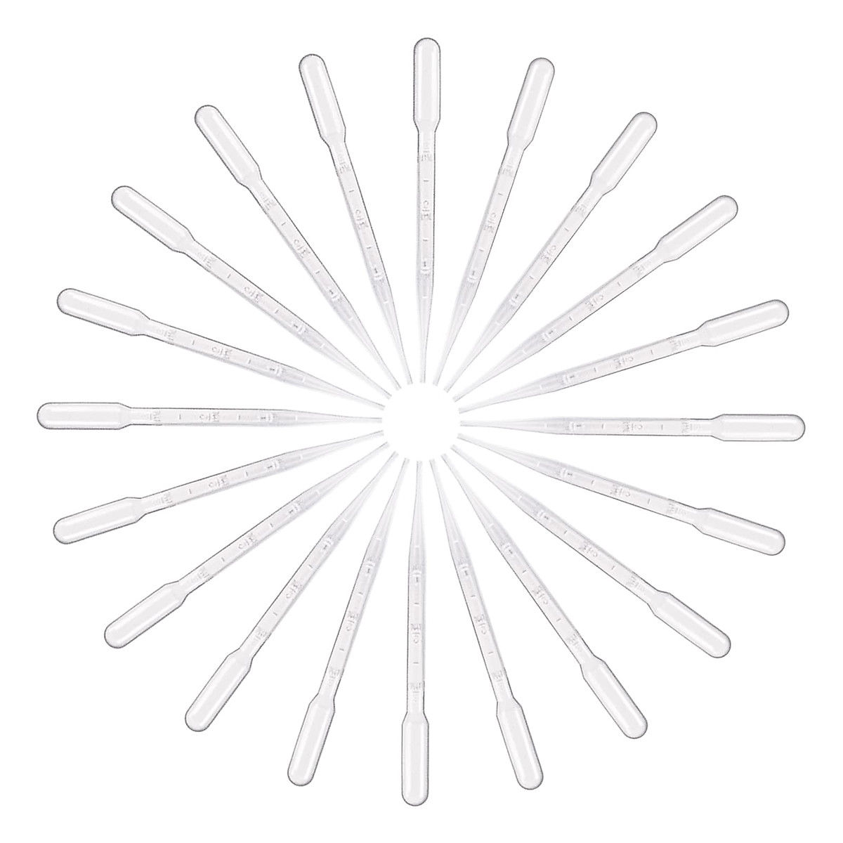 Eowpower 100 Pieces 3 ml Disposable Plastic Graduated Pasteur Transfer Pipettes