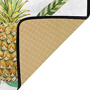 Kitchen Rug Mats 39 X 20 Inch Tropical Fruit Pineapple Soft Doormat Bath Rugs Runner Non-Slip for Home Decor
