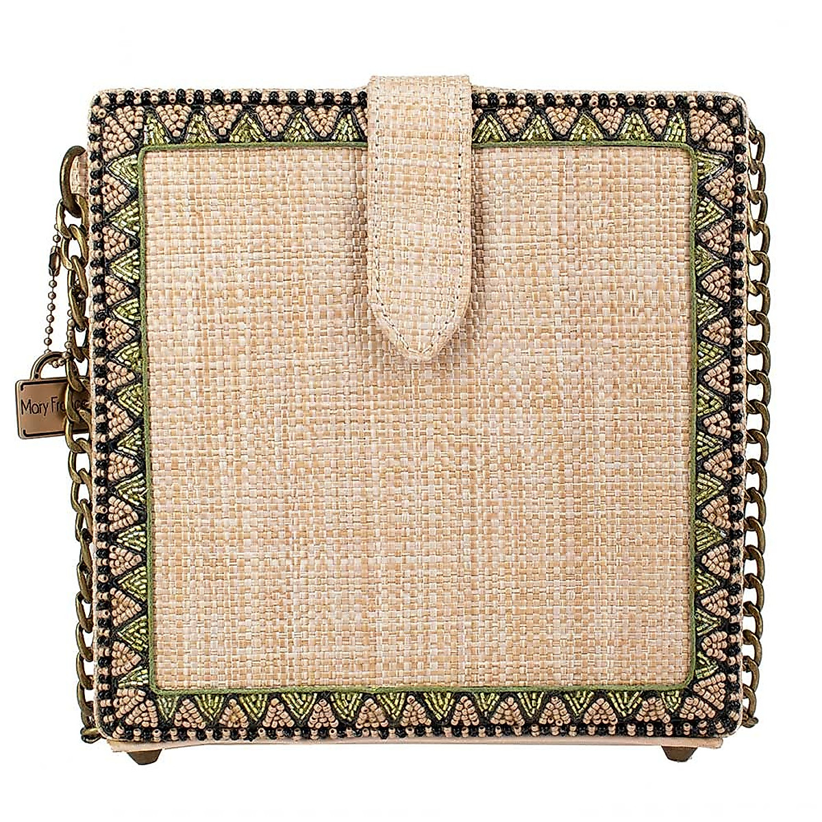 Mary Frances Meet Me in The Tropics Beaded Hibiscus Crossbody Handbag, Multi