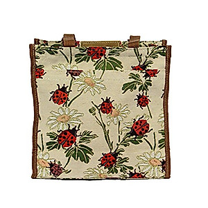 Signare Tapestry Shoulder Bag Shopping Bag for Women with Ladybird Design (SHOP-LDBD)