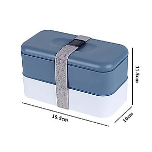 Plastic Bento Box Adult Lunch Box Lunch Box with 2 Compartments Ideal for Work & On-The-Go