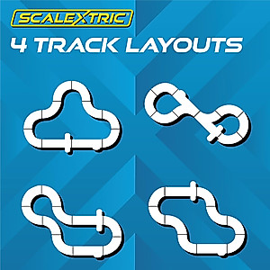 Scalextric Ginetta Racers 1:32 Analog Slot Car Race Track Set C1412T Yellow, Silver & Blue