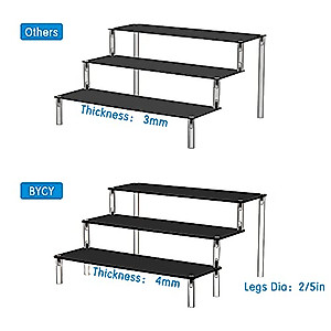 Black 3 Tier Acrylic Cupcake Display Stand, Collection Organizer Shelf, Desserts Holder,Display Riser for Cupcake (2 Pack 12“ x 10.2" x 6.3" )