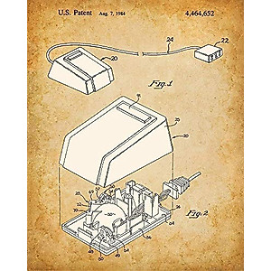 Original Steve Jobs Computer Patent Art Prints - Set of Four Photos (8x10) Unframed - Makes a Great Home or Office Decor and Gift Under $20 for Computer Geeks/Gurus and Tech Support