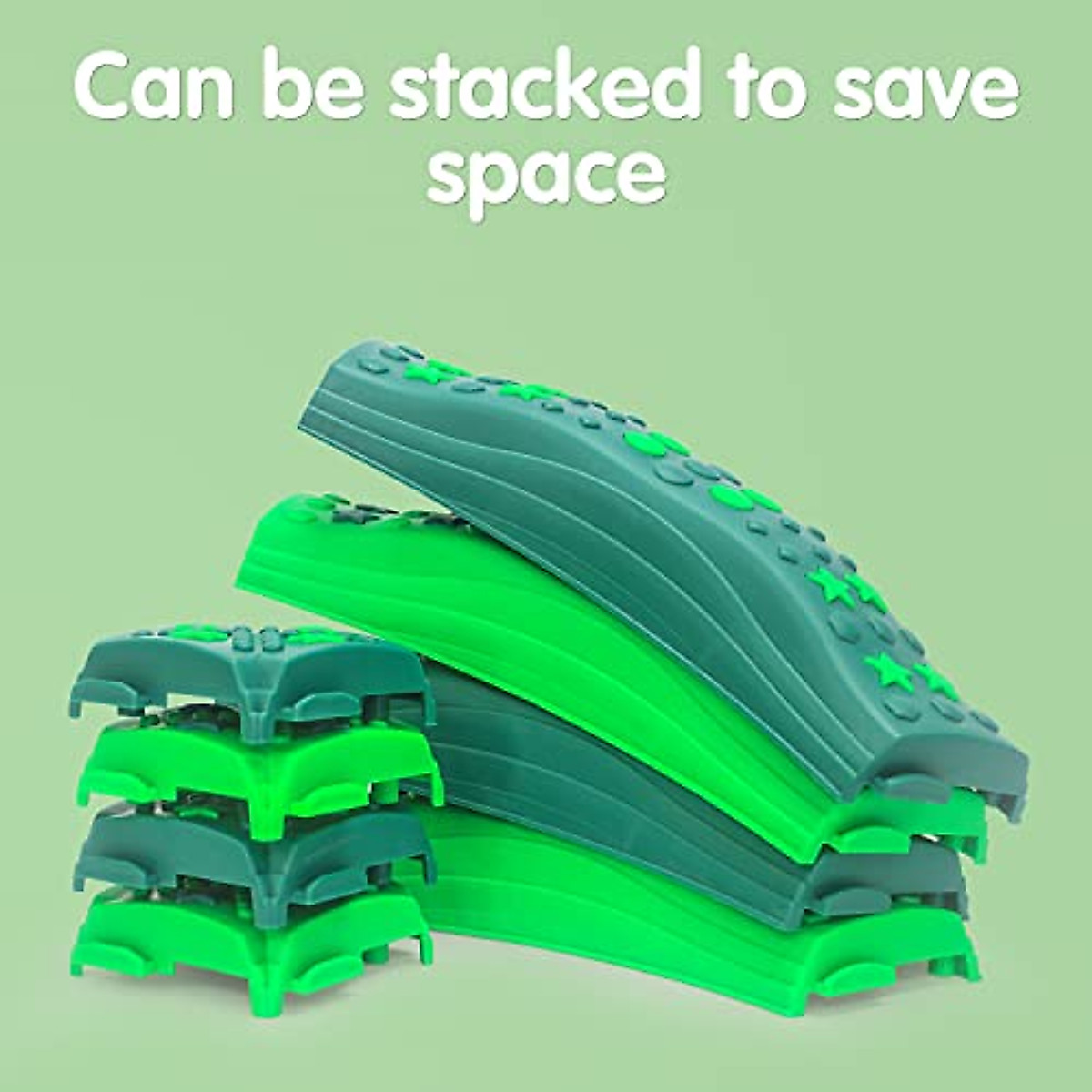 Children's outdoor wave-shaped balance beam stepping stones Children's obstacle course Five-star pattern non-slip texture The bottom is equipped with non-slip mats (20PCS)