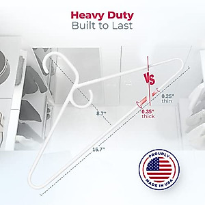 Neaties Heavy Duty Plastic Hangers Bulk (6, 12, 18, 24, 30, 36, 54, 72, 108 or Hangers 36 Pack) Strong Clothes Hangers Bulk | Coat Hangers Plastic, Hangers Heavy Duty, Plastic Hanger (White 36 Pack)