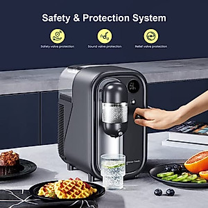 GLACIER FRESH Electric Sparkling Water Maker with LED Display, Cold Soda Maker for Carbonating with 1.6L Water Tank, Compatible with GLACIER FRESH 60L CO2 Carbonator