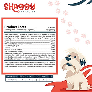 ShaggyVita Dog Vitamins and Supplements 9 in 1 for Immune System, Skin & Coat, All Ages - Dog Skin and Coat Supplement - Dog Supplements & Vitamins - Multivitamin for Dogs - Dog Vitamins Multivitamin