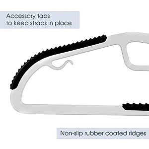 Elama Home 50 Piece Non Slip Hanger with U-Slide in White and Black