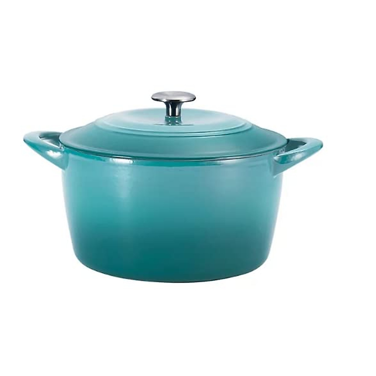 7-Quart Enameled Cast Iron Round Dutch Oven with Lid | Premium Cooking Pot | Enamel Coating Inside and Out | Wide handles and large stainless steel knob, simmering pot (Ocean with Silver Knob)