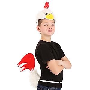 elope Chicken Soft Headband & Tail Costume Accessory Kit - Soft Sculpted Beak and Tail with Adjustable Elastic