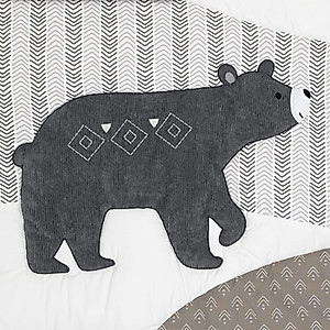 Lambs & Ivy Woodland Forest Animal Nursery 3-Piece Mini Crib Bedding Set - Gray