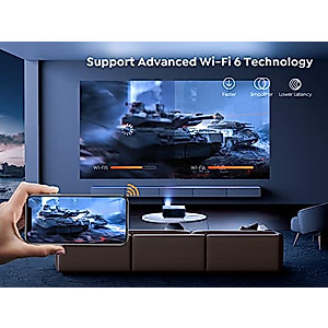 YABER K1 Projector 650 ANSI Ultra Bright, Home Theater Movie Projector with WiFi 6 and Bluetooth, Native 1080P& 4K Supported &Auto Screen&Full-Sealed Engine, Wireless Casting/HDMI/USB/TV Stick/PPT