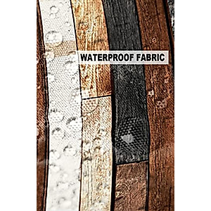 Waterproof Outdoor Throw Pillow Cover Farmhouse Rustic Wood Lumbar Pillowcases Set of 2 Brow Grunge Planks Barn Hardwood Decorative Patio Furniture Pillows for Couch Garden 20 x 12 Inches