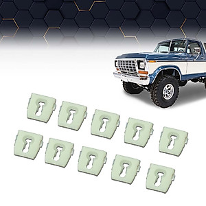 PIT66 Truck Body Side Belt Moulding Molding Trim Clips 10pcs Compatible with Ford F100, F150, F250, F350 1973-1979/Fit Broncos 1978-1979