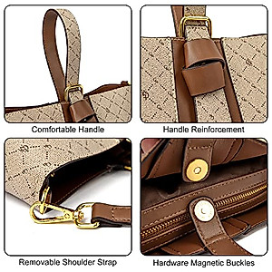 Bucket Bags for Women Soft PU Leather Shoulder Bags Tote Purses and Handbags Fashion Crossbody Bag (Beige)