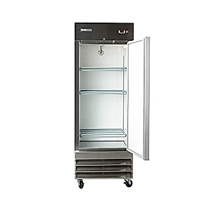 Peak Cold Single Door REFRIGERATOR; Commercial Reach In Stainless Steel, White Interior; 23 Cubic Ft, 29" Wide