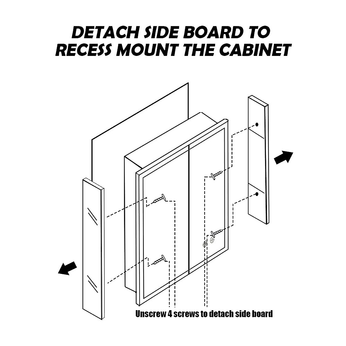 Janboe LED Medicine Cabinet with Light,24×28inch,Recess Mirror Cabinet for Bathroom,3 Color,Dimmable,Demister,Detachable Side Plate,Recess Mount or Surface Mount