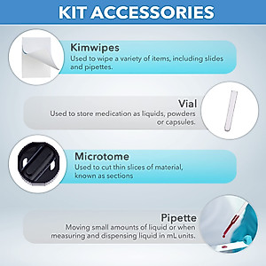 AmScope Microscope Slide Preparation Kit Including Slides, Stains