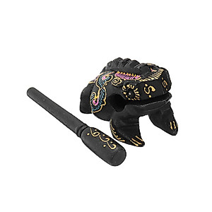 NIEFENG Craft Wooden Lucky Frog Croaking Musical Instrument Home Office Decor(4)