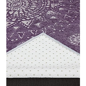 Yogitoes Yoga Mat Towel - Lightweight, Quick Drying Microfiber, Non Slip Skidless Technology, Use in Hot Yoga, Vinyasa and Power, 71 Inch (180cm), Geija Purple