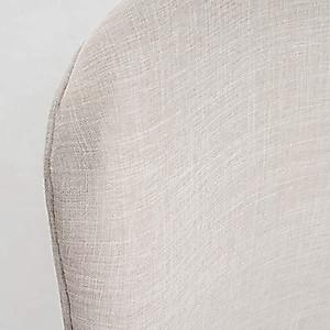 GDFStudio Dumont Mid-Century Modern Fabric Settee, Beige and Natural