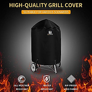 SUPJOYES Grill Cover for Weber Charcoal Kettle, 22 Inch BBQ Grill Cover, Heavy Duty Waterproof Barbecue Grill Covers