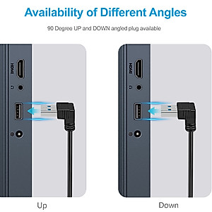 URWOOW 2 Pack SuperSpeed USB 3.0 Angle Male to Female Extension Cable 6 Inch Convertor Adapter Extender Cord Up Angle and Down Angle one Each