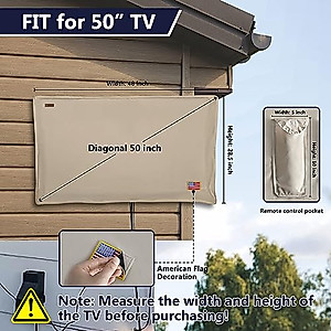 Outdoor TV Cover 48"-50" for Ultra-Thin TVs-Waterproof Double Zipper+Snow Blower Cover, HOMEYA Snow Thrower Cover Waterproof Snowblower Protector All Weather Outdoor Protection Universal Size