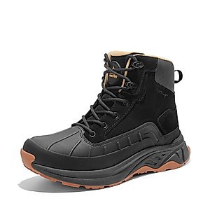 NORTIV 8 Women's Waterproof Hiking Boots Lightweight Outdoor Trekking Camping Trail Work Boots Duck Boots Size 8.5 W US SNHB2312W, Black