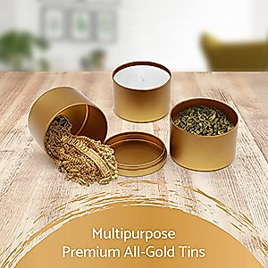 24 Pack 8oz Gold Candle Tins with Lids - Candle Containers for Making Candles, Candle Jars Candle Making Supplies, Candle Vessels Empty Candle Tin DIY