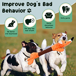 Zuykjeagle Dog Toys for Large Dogs – Interactive Plush Chew Toys with Crinkle Paper for Tug-of-War, Suitable for Small, Medium, and Large Breeds (Fox)