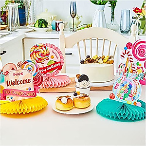 10 Pieces Candyland Party Decorations Candyland Table Centerpieces Candyland Table Decorations Candyland Honeycomb Centerpieces Candyland Decorations for Birthday Baby Shower Sweet Shop Party Supplies