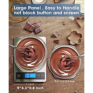 Nicewell Food Scale, 22lb Digital Kitchen Scale Weight Grams and oz for Cooking Baking, 1g/0.1oz Precise Graduation, Stainless Steel and Tempered Glass