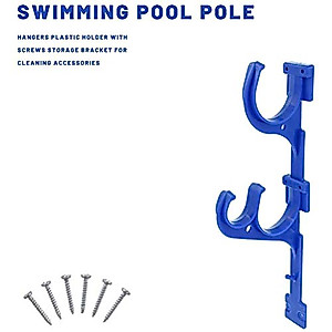 Swim Pool Pole Hanger, Swimming Pool Hooks Holder with Screws Plastic Hook for Telescopic Poles Skimmers Vacuum Hose Nets Brushes Support Hangers Garden Tools Accessories