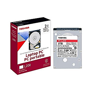 Toshiba HDWL120XZSTA L200 2TB Laptop PC Internal Hard Drive 5400 RPM SATA 6Gb/s 128 MB Cache 2.5" 9.5mm Height - 2000 Internal Bare/OEM Drive