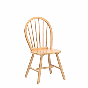 WATERJOY 18 Inch Wood Oak Dinning Chairs Set of 4, High Back Spindled Rubberwood Winsome Seating Chair for Kitchen Living Room Farmhous