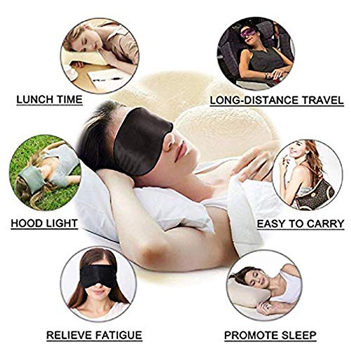 Ukissim Silk Sleep Mask, Soft Eye Mask Blindfold for Travel & Sleeping & Nap